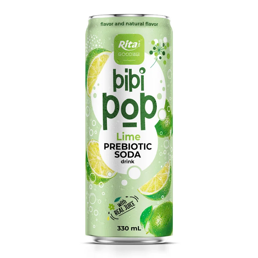 bibi pop 青柠益生元汽水 330ml - 饮料制造商越南